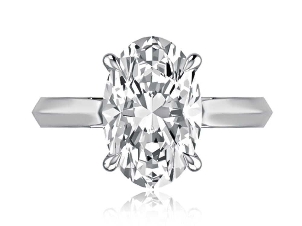 Knife Edge Solitaire with Diamond Gallery - Platinum – Jackson Jewelers