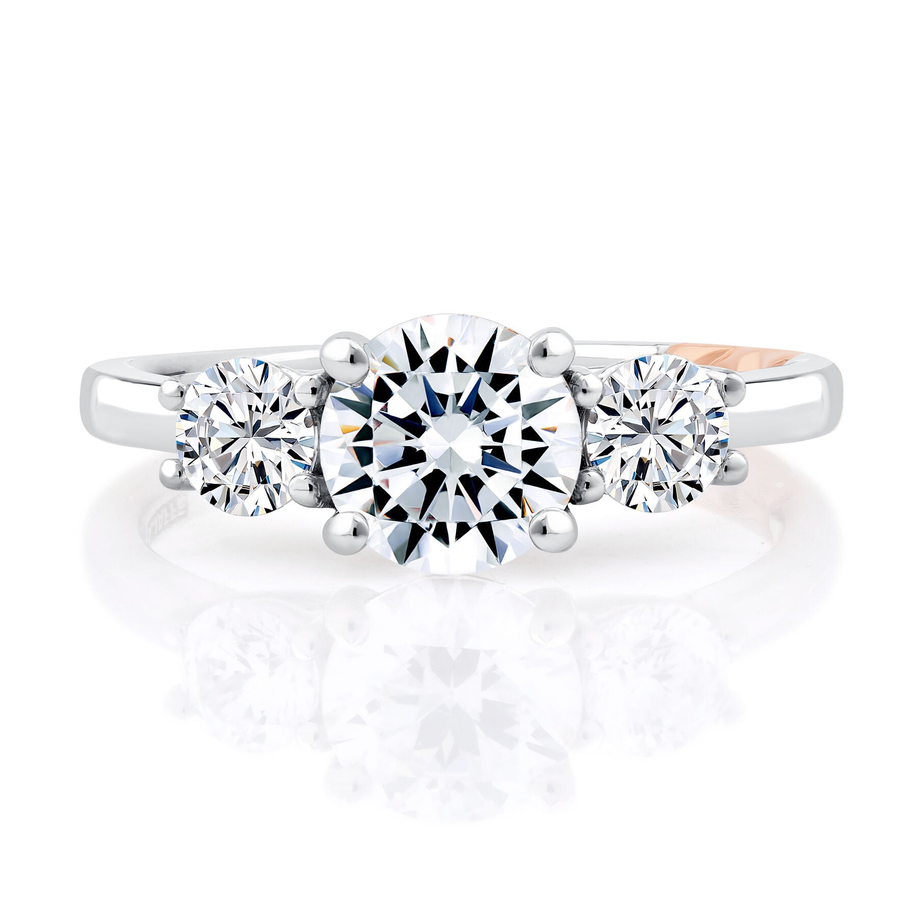 Classic Round Three stone Diamond Engagement Ring - Platinum – Jackson ...