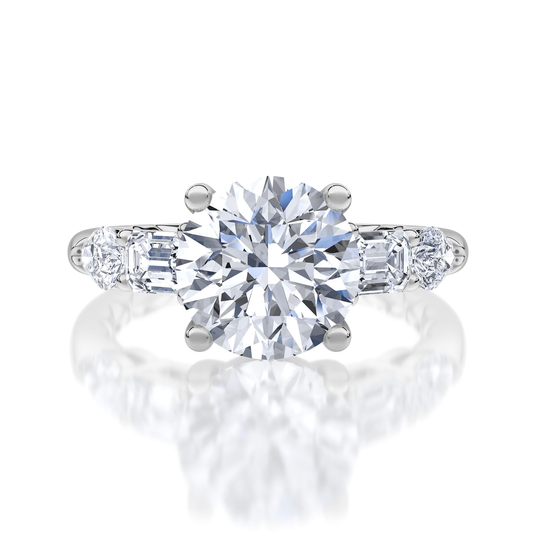 Five Stone Diamond Engagement Ring with Baguette & Pear cuts – Jackson ...