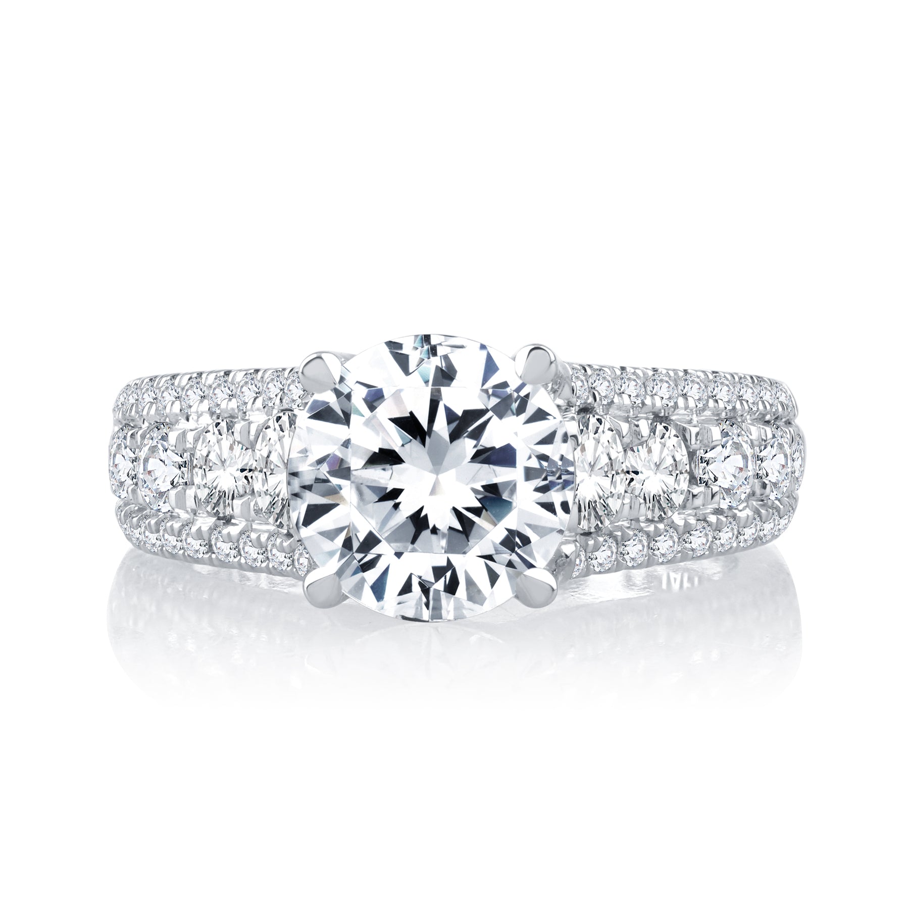 Triple Row Diamond Engagement Ring - Platinum – Jackson Jewelers