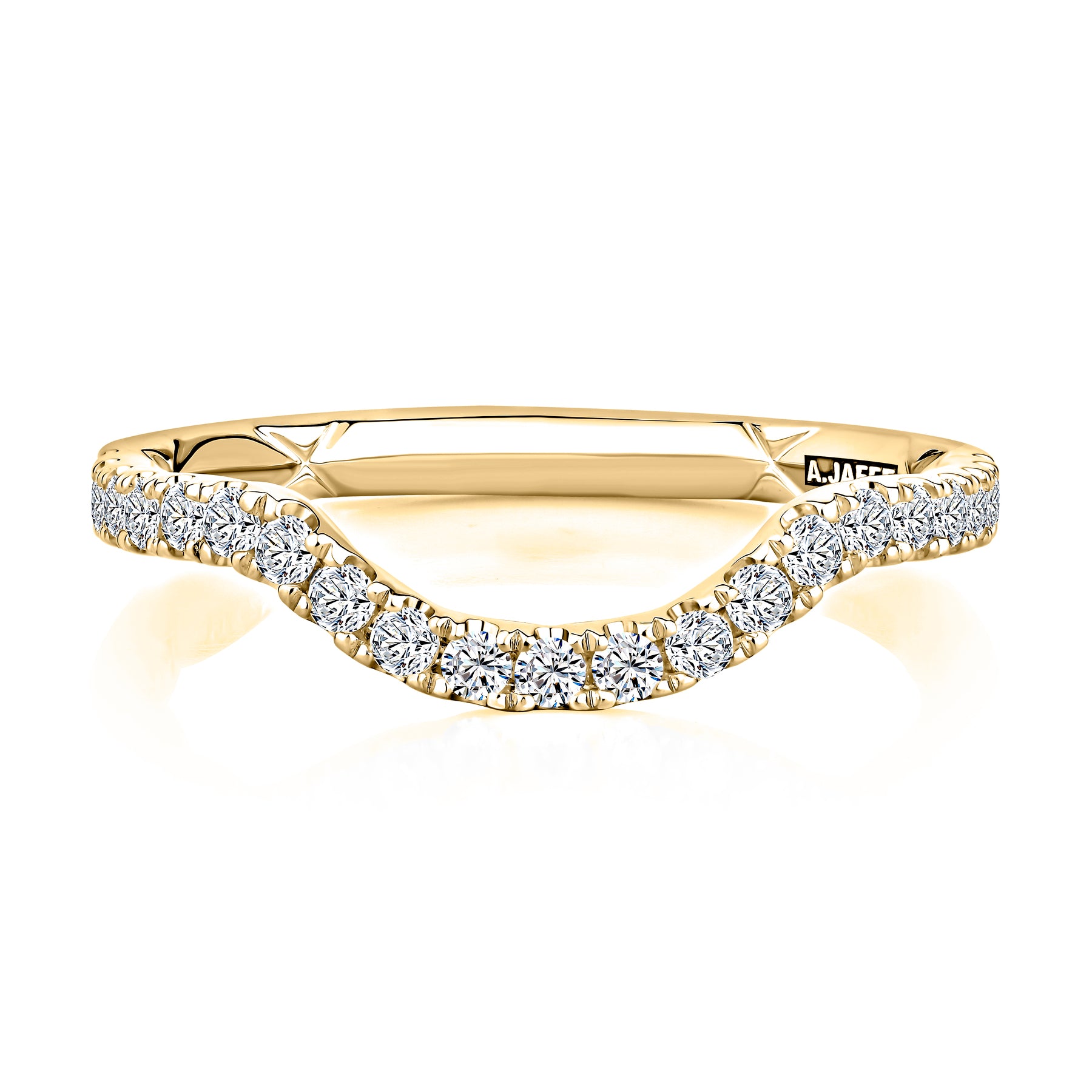 A.Jaffe Curved Thin Diamond Wedding Band - Color Options – Jackson Jewelers