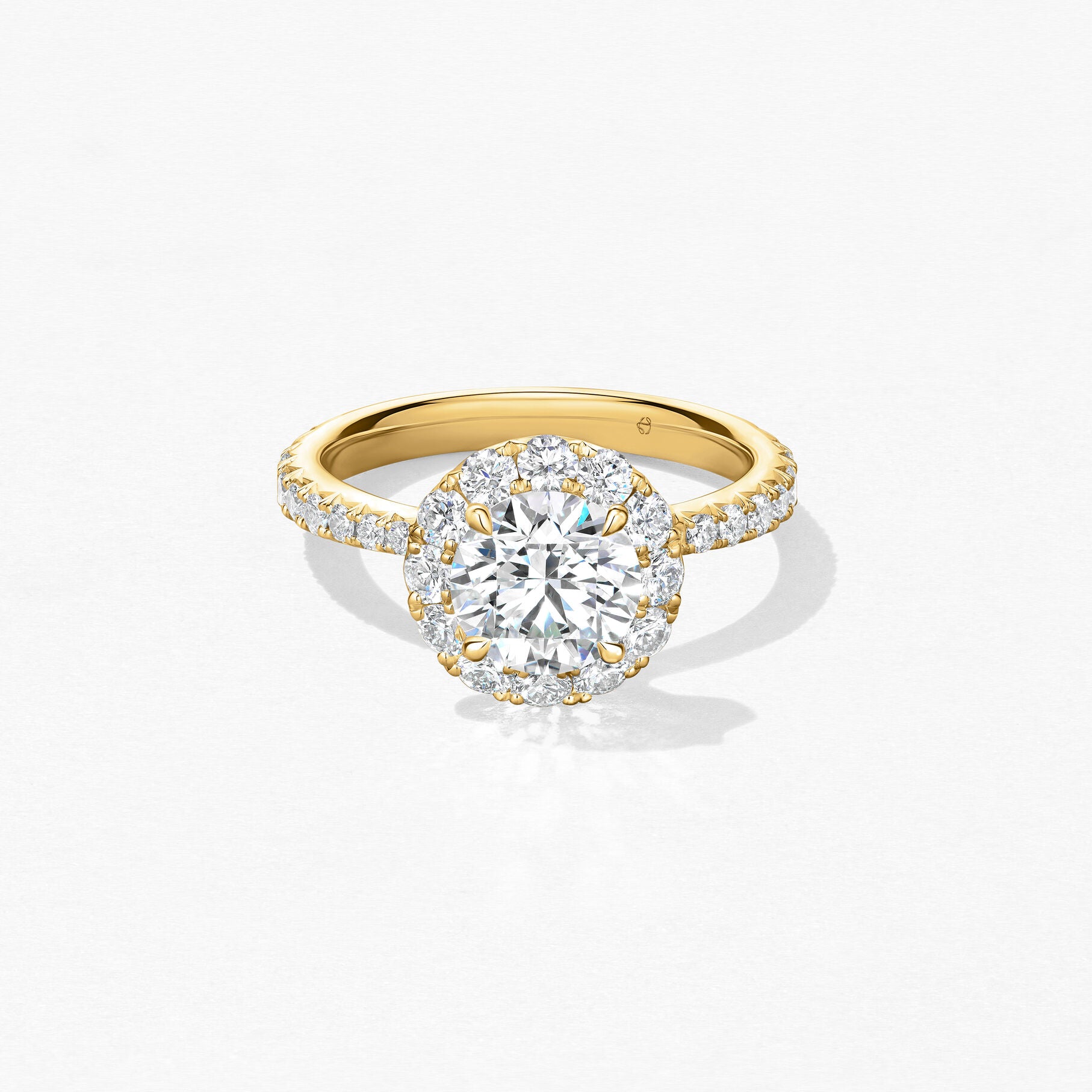 Vela Halo Ring with Diamond Band – Jackson Jewelers