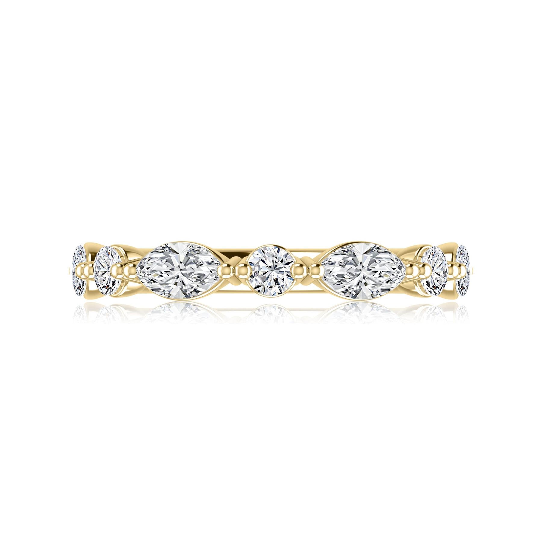 Bubble Diamond Stacker Band Set with Marquise & Rounds - Medium ...